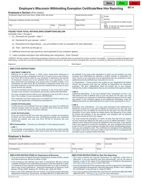 Form WT 4 Fill Out Sign Online And Download Fillable PDF Wisconsin Form WT 4 Fill Out Sign Online And Download Fillable PDF Wisconsin