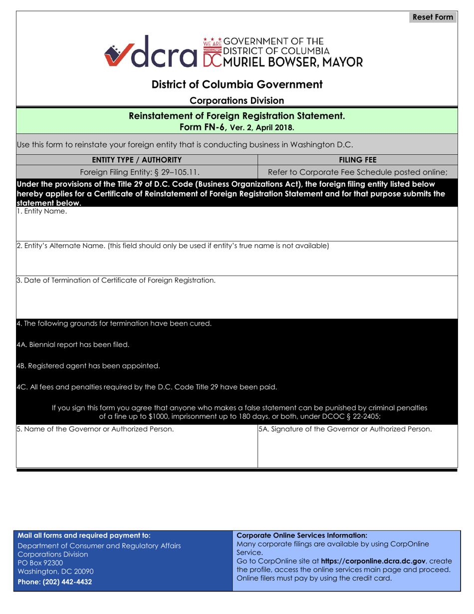 Form FN-6 - Fill Out, Sign Online and Download Fillable PDF, Washington ...
