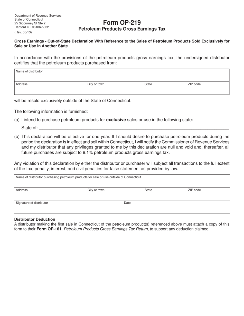 Form OP-219 - Fill Out, Sign Online and Download Printable PDF ...