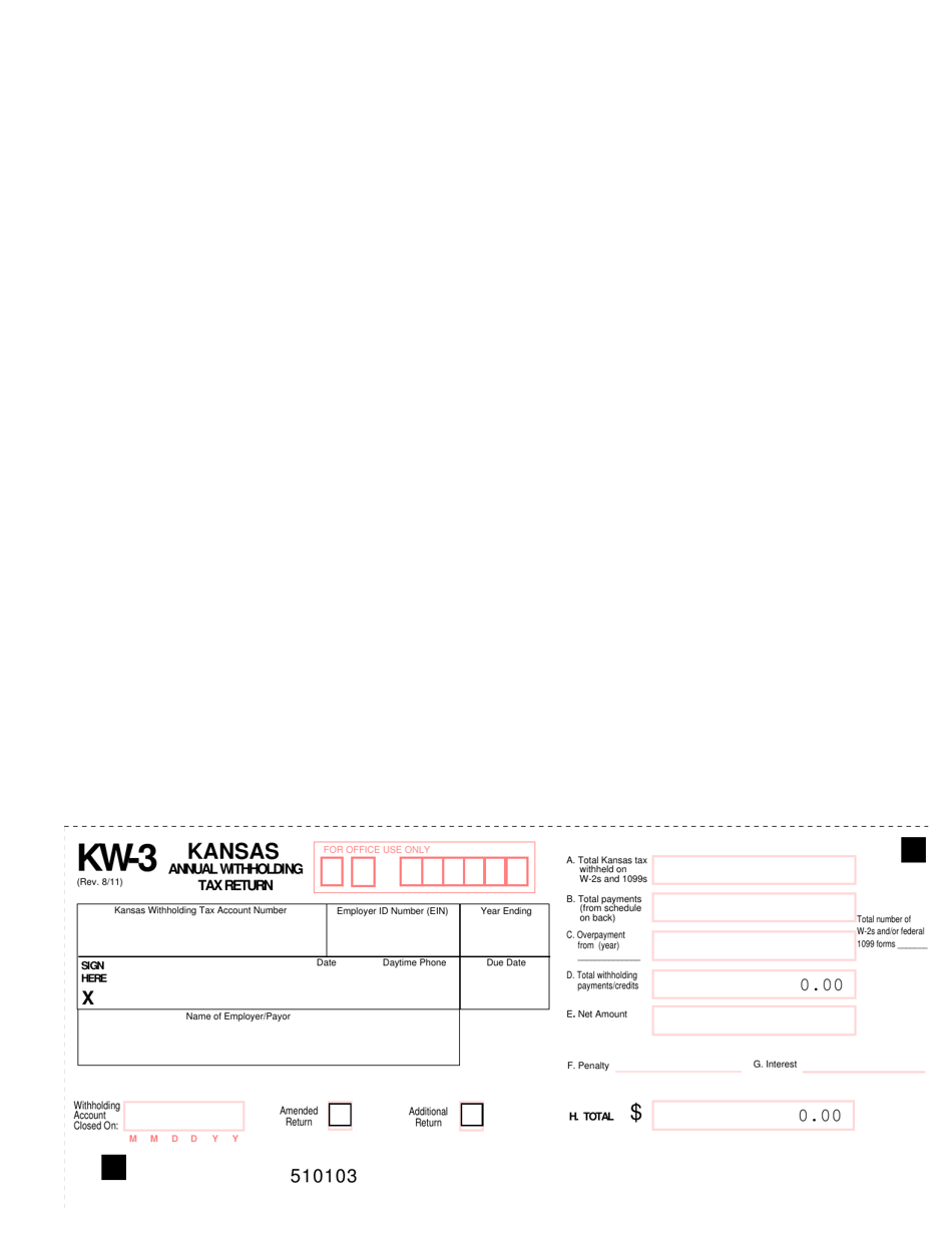 Form KW-3 Download Fillable PDF or Fill Online Kansas Annual ...