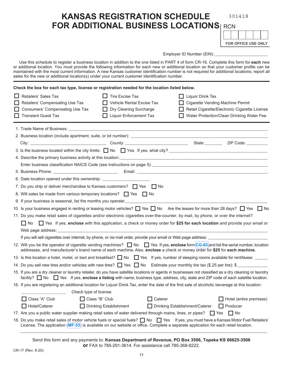 Form CR-17 - Fill Out, Sign Online and Download Fillable PDF, Kansas ...