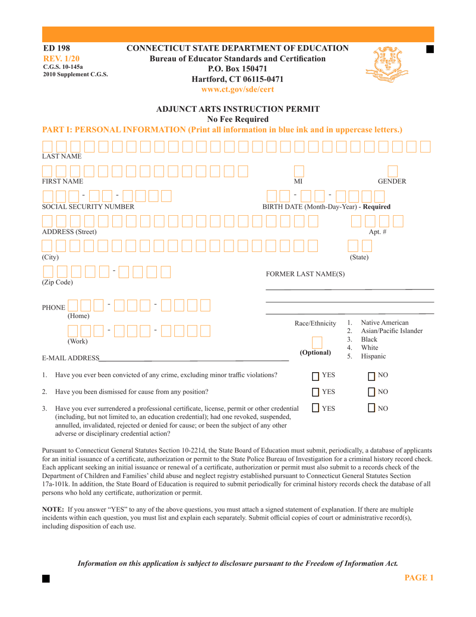Form ED198 - Fill Out, Sign Online and Download Fillable PDF ...