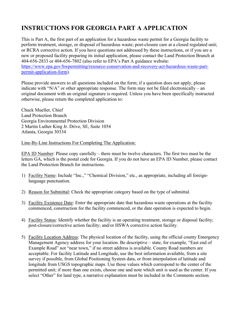 Georgia (United States) Hazardous Waste Permit Form - Fill Out, Sign ...