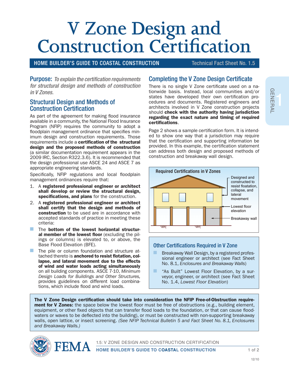 V Zone Design Certificate - Fill Out, Sign Online and Download PDF ...