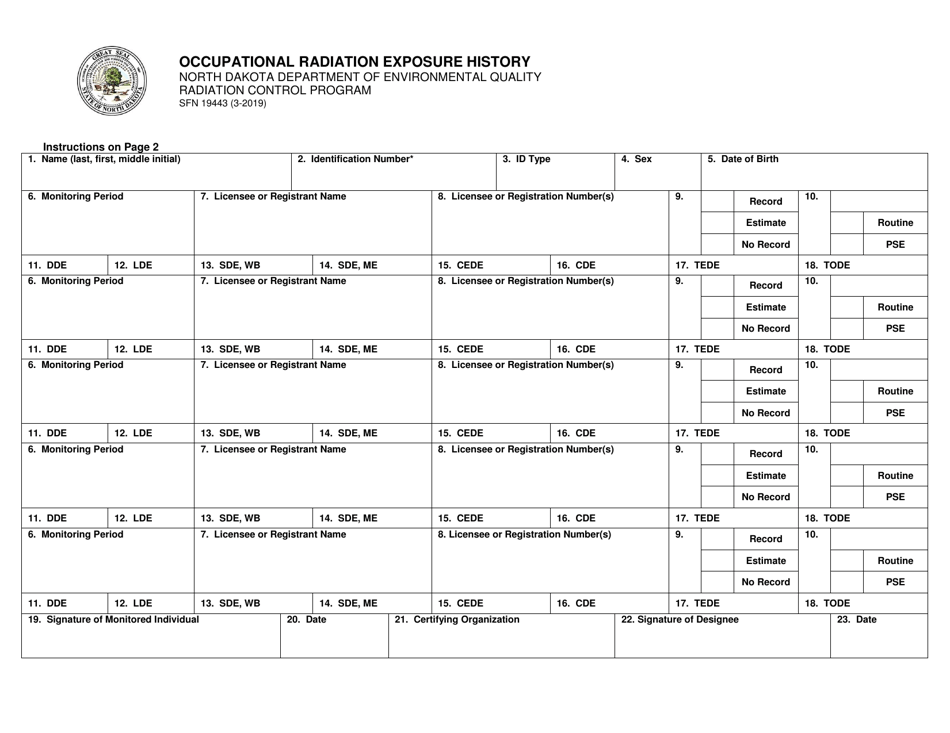 Form SFN19443 - Fill Out, Sign Online and Download Printable PDF, North ...