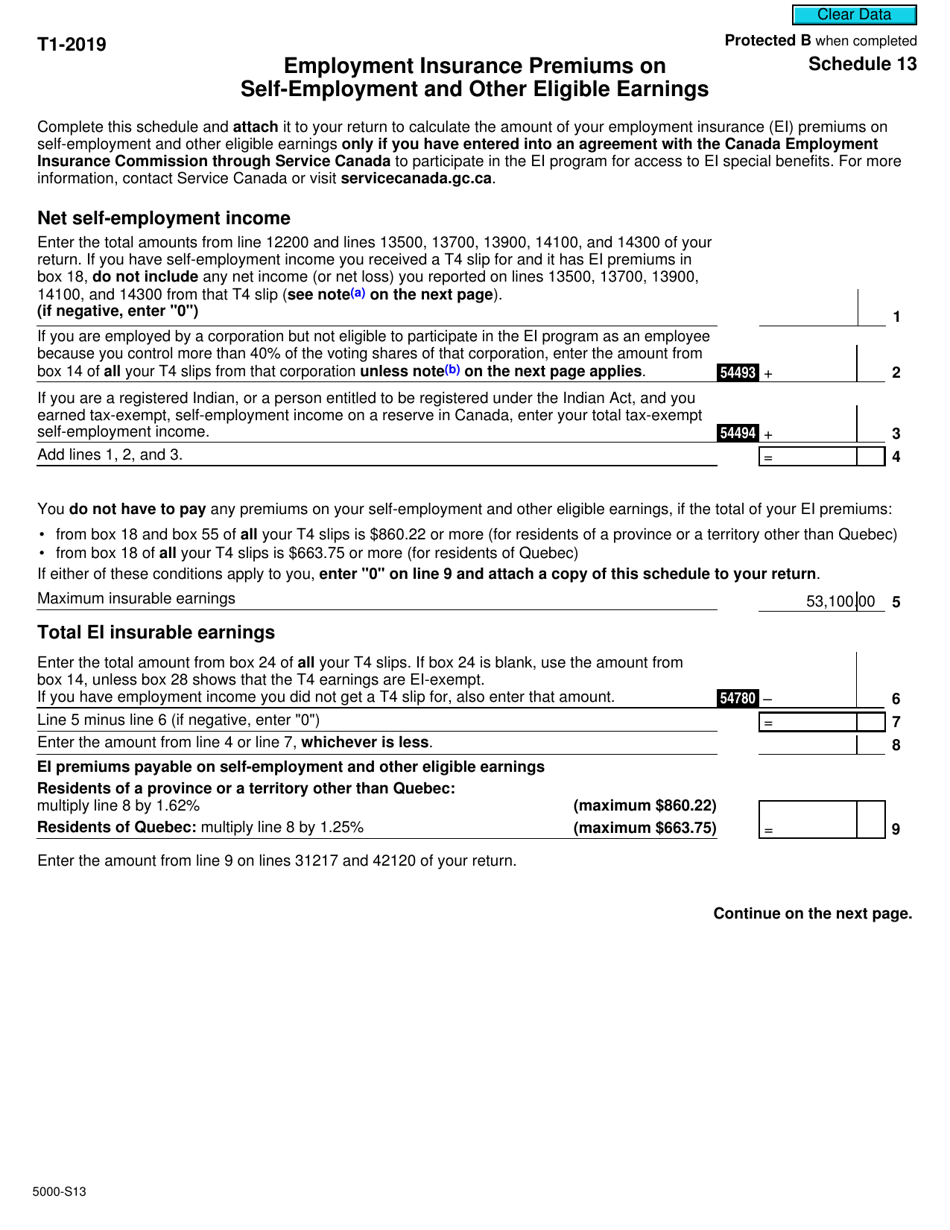 Form 5000-S13 Schedule 13 - 2019 - Fill Out, Sign Online and Download ...