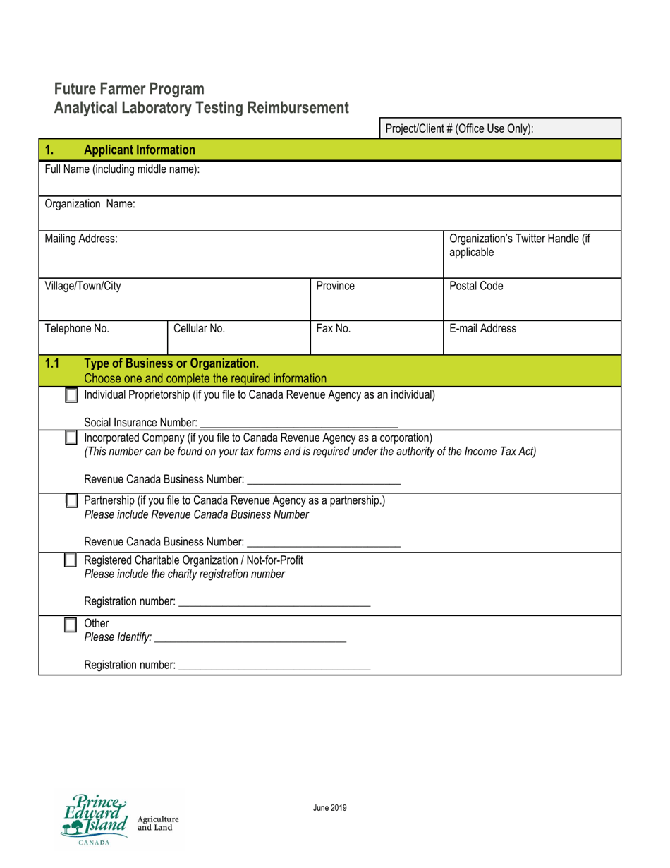 Prince Edward Island Canada Future Farmer Program Analytical Laboratory ...
