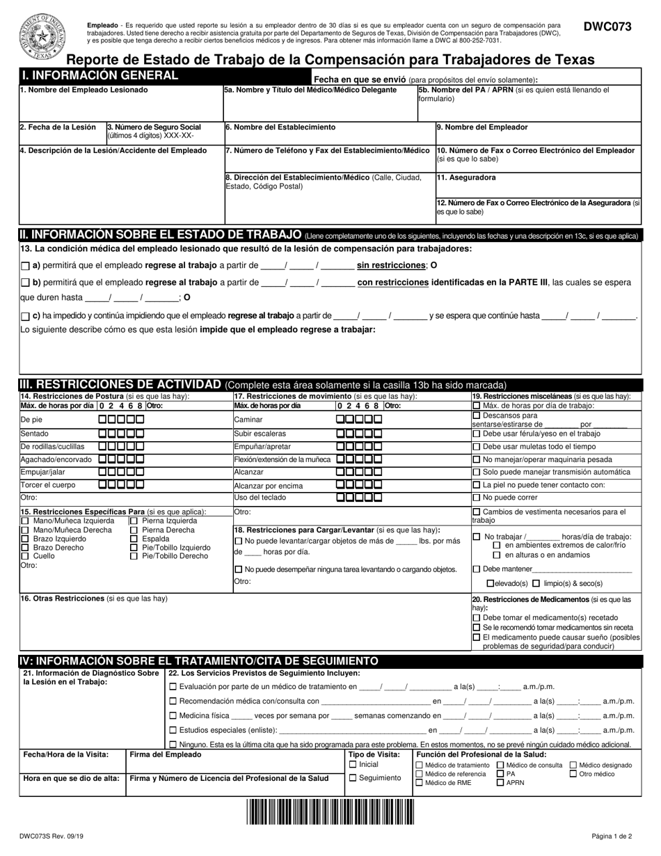 Formulario DWC073S - Fill Out, Sign Online and Download Fillable PDF ...