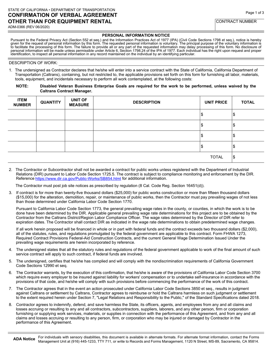 Form ADM-0366 - Fill Out, Sign Online and Download Fillable PDF ...