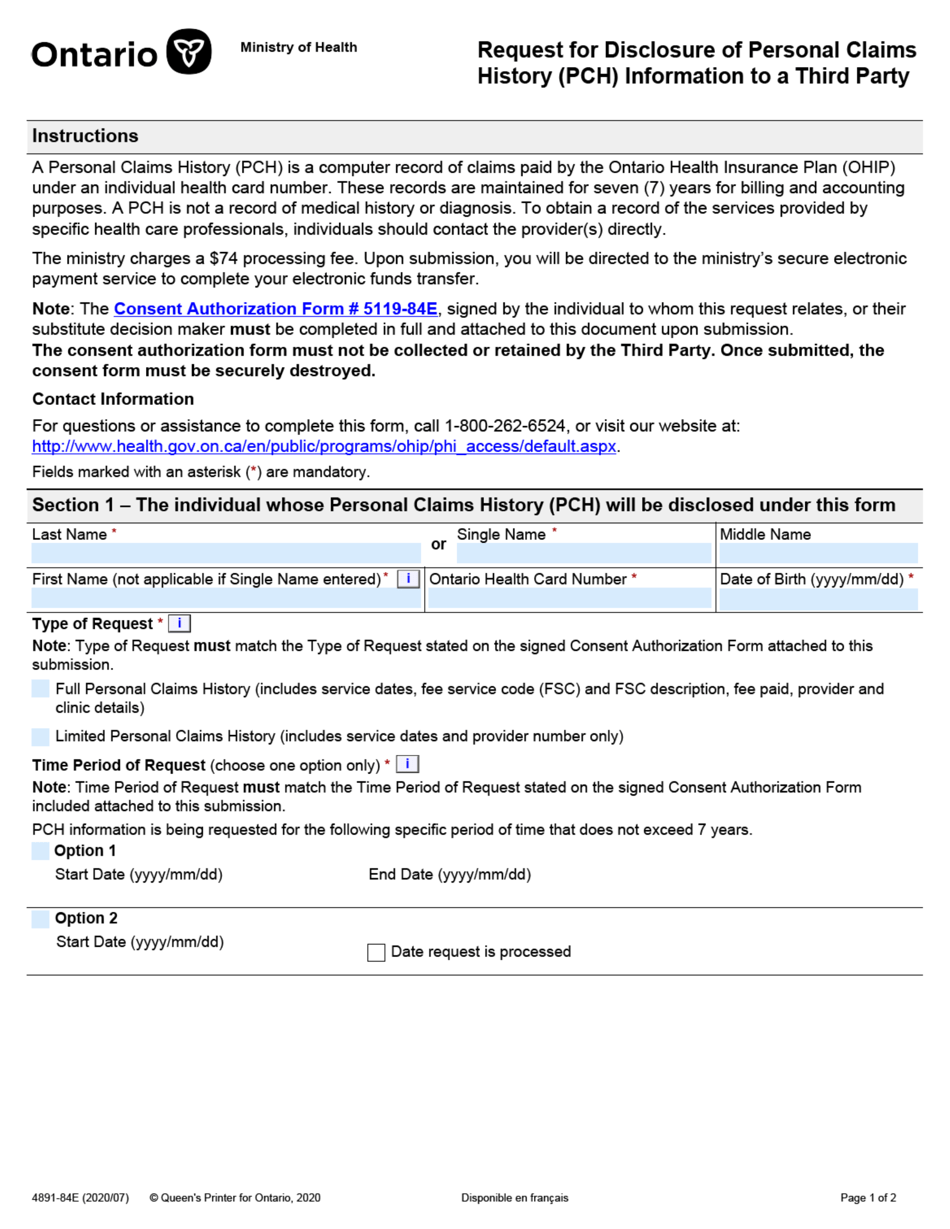 Form 4891-84 - Fill Out, Sign Online and Download Fillable PDF, Ontario Canada | Templateroller