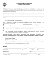 Form RV-F1317001 Download Fillable PDF or Fill Online Odometer ...