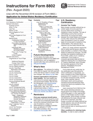 Download Instructions for IRS Form 8802 Application for United States ...