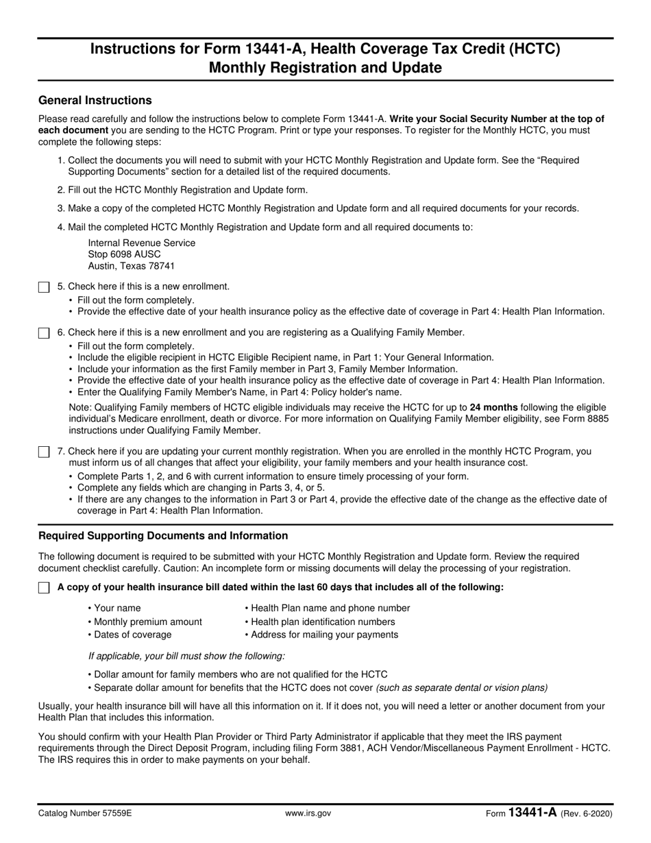 IRS Form 13441-A Download Fillable PDF or Fill Online Health Coverage ...