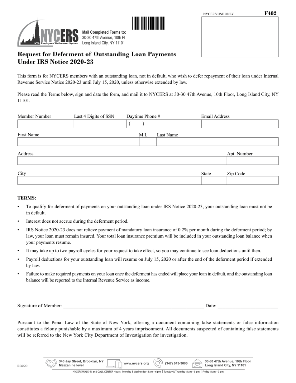 Form F402 - Fill Out, Sign Online and Download Printable PDF, New York ...