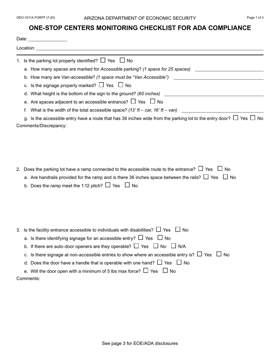 Form OEO-1011A - Fill Out, Sign Online and Download Fillable PDF ...