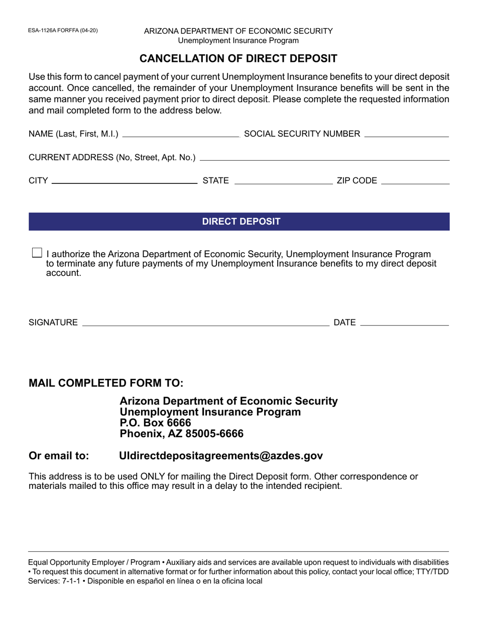 Form ESA-1126A - Fill Out, Sign Online and Download Fillable PDF ...
