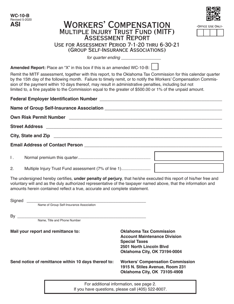 Form WC-10-B - Fill Out, Sign Online and Download Fillable PDF ...