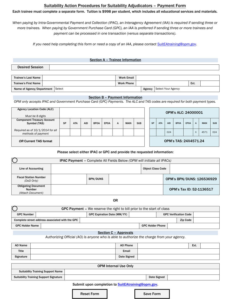 Suitability Action Procedures for Suitability Adjudicators - Payment ...