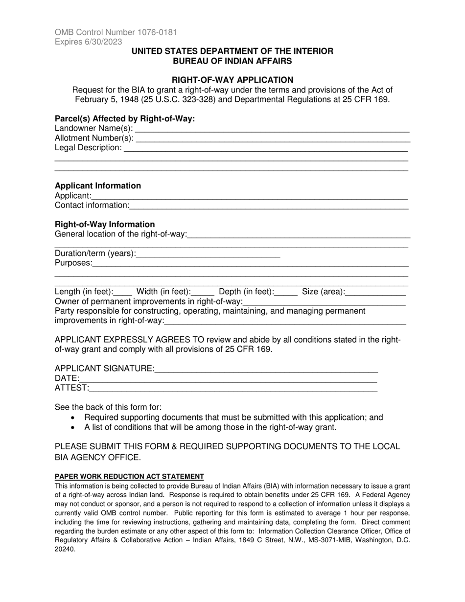 Right-Of-Way Application - Fill Out, Sign Online and Download PDF ...