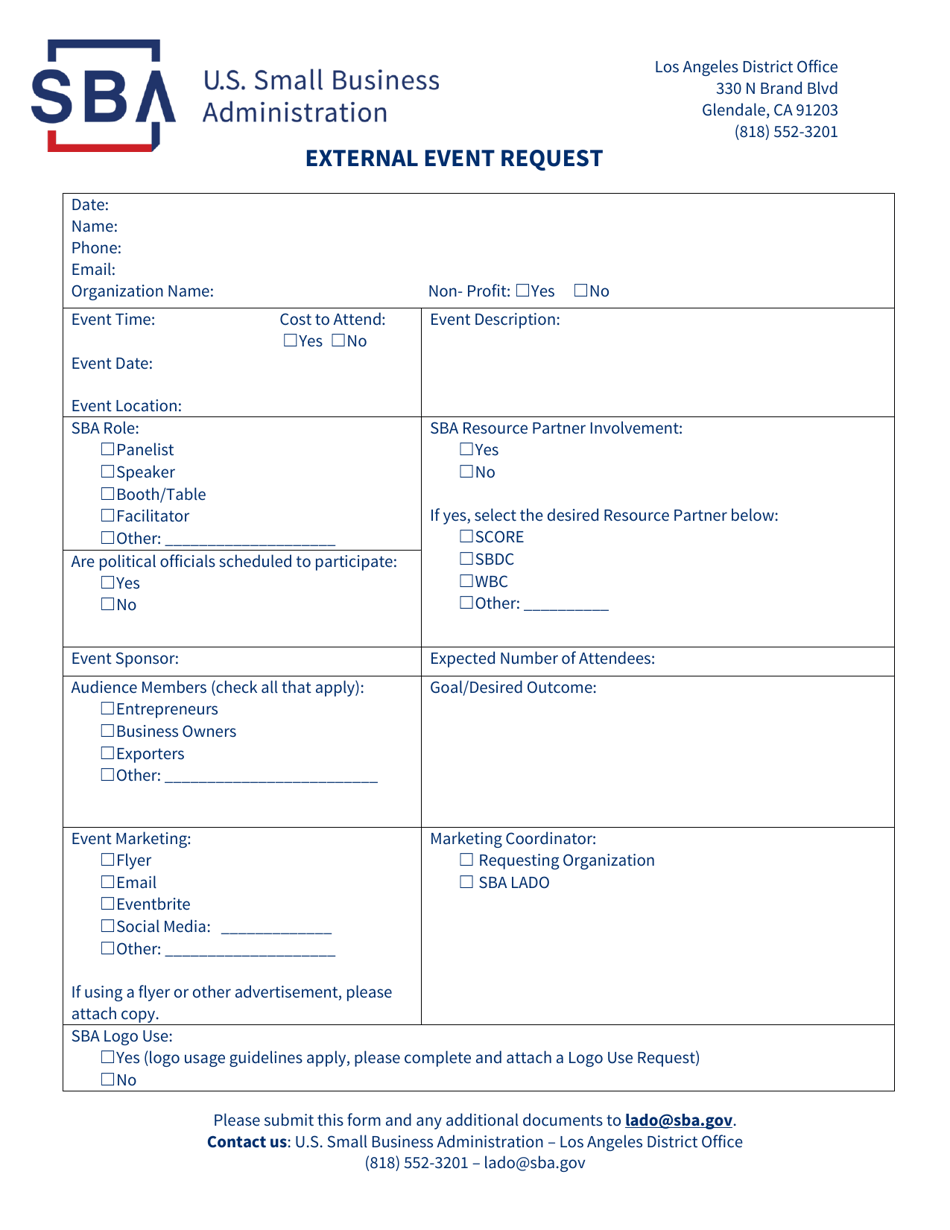 External Event Request - Fill Out, Sign Online and Download PDF ...