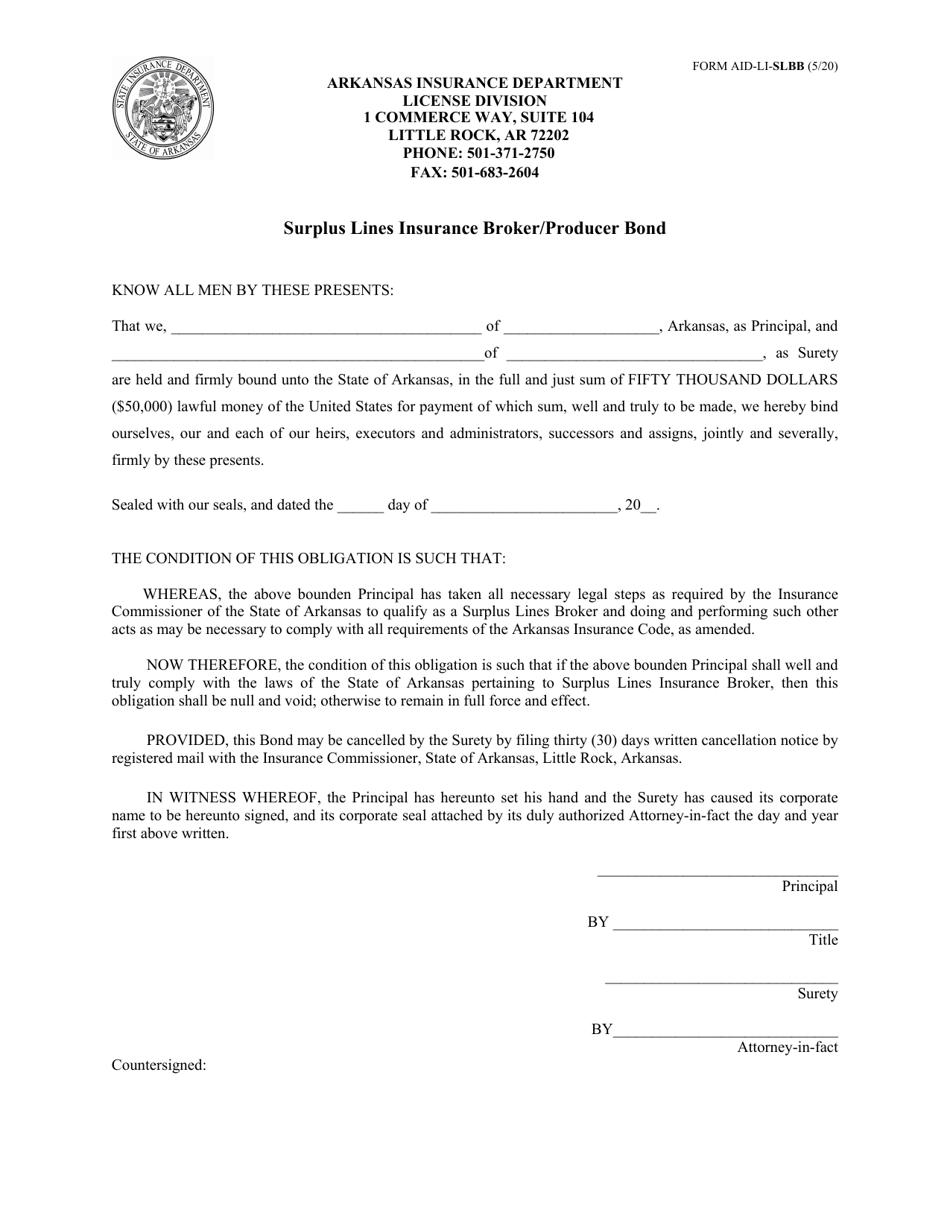 Form AID-LI-SLBB - Fill Out, Sign Online and Download Fillable PDF ...