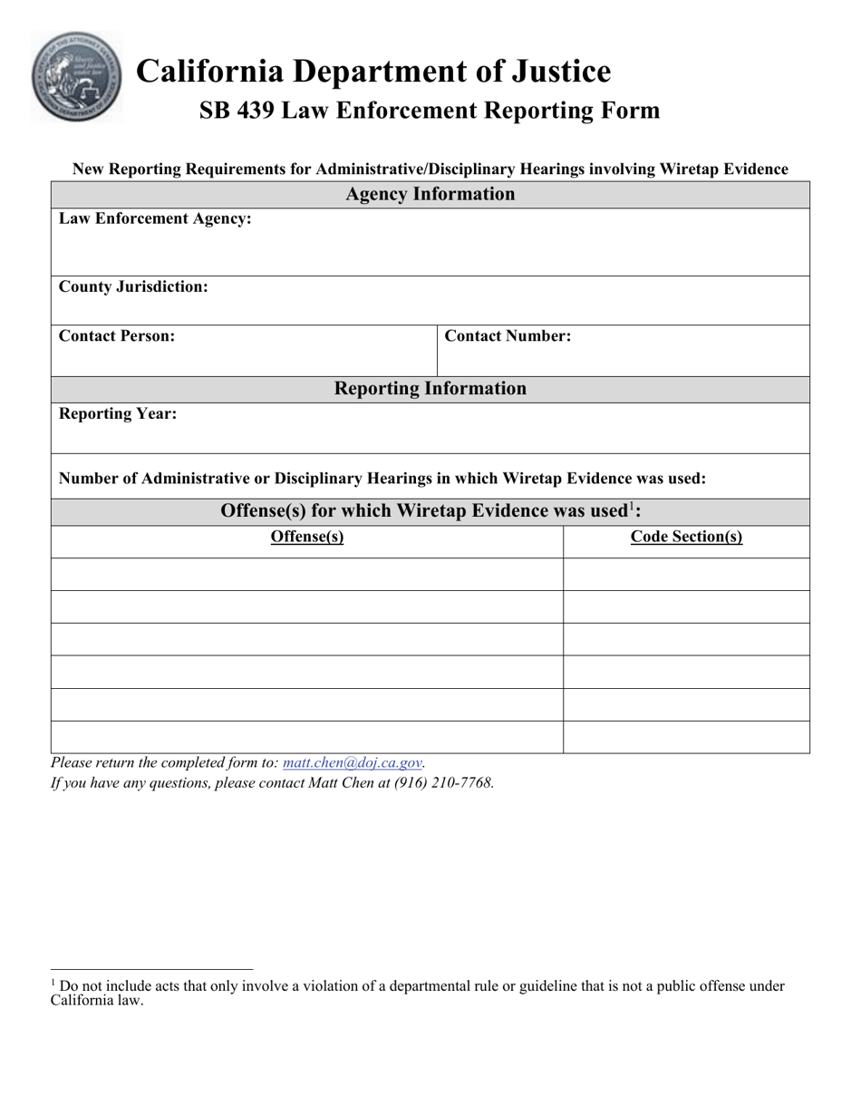 Form SB439 - Fill Out, Sign Online and Download Fillable PDF ...