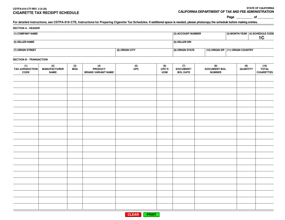 Form CDTFA-810-CTI Download Fillable PDF or Fill Online Cigarette Tax ...