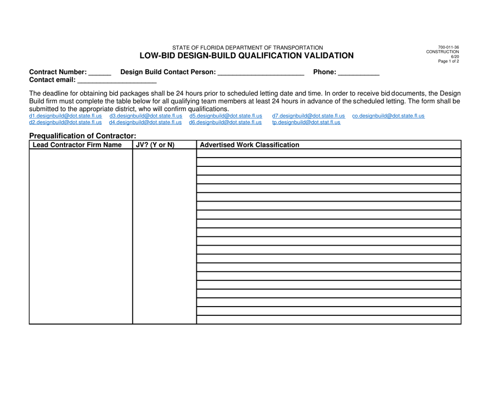 Form 700-011-36 Download Fillable PDF or Fill Online Low-Bid Design ...