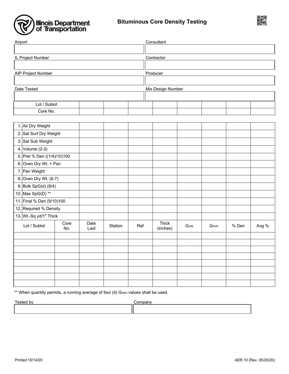 Form AER10 - Fill Out, Sign Online and Download Fillable PDF, Illinois ...