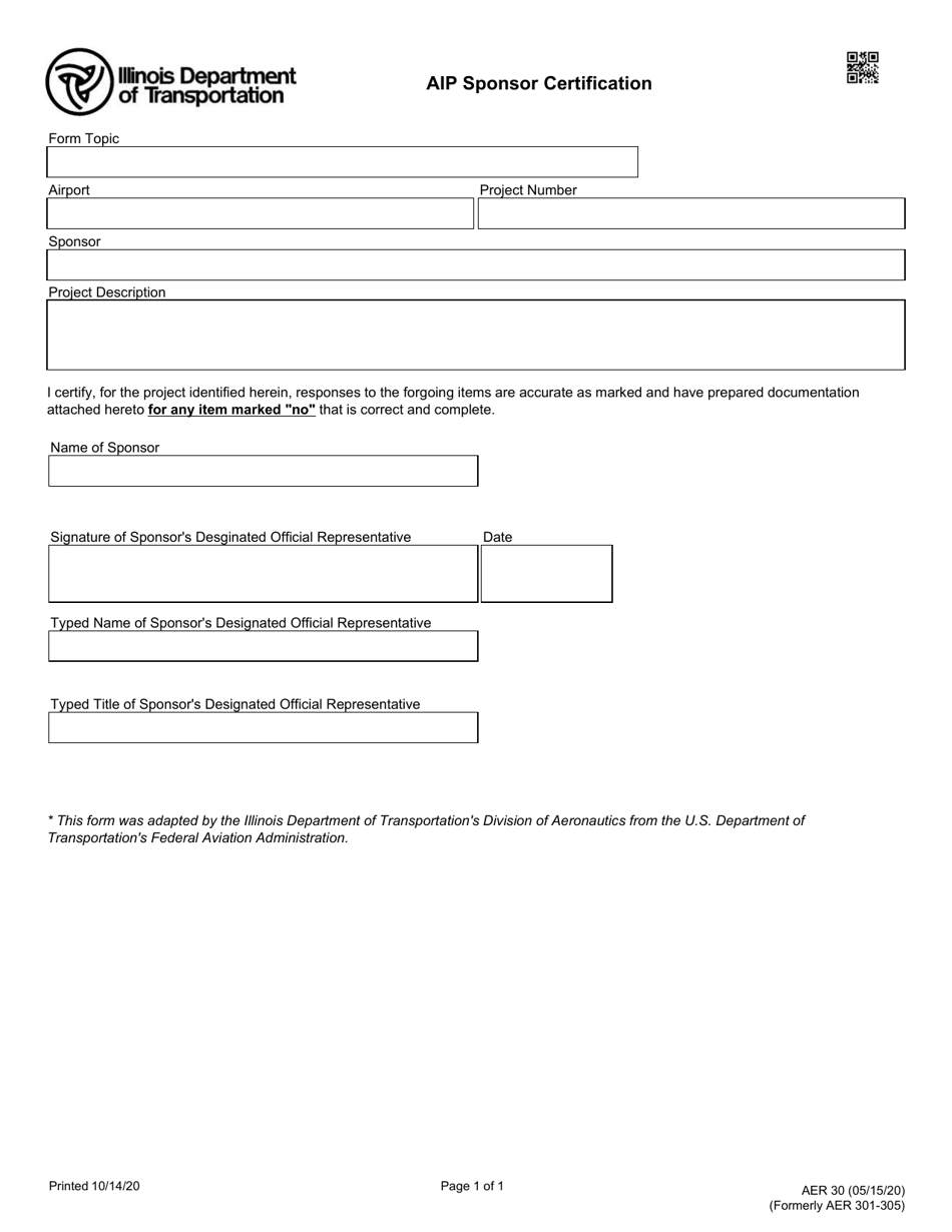 Form AER30 - Fill Out, Sign Online and Download Printable PDF, Illinois ...