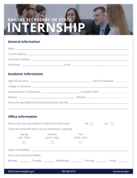 Kansas Internship Application - Fill Out, Sign Online and Download PDF ...
