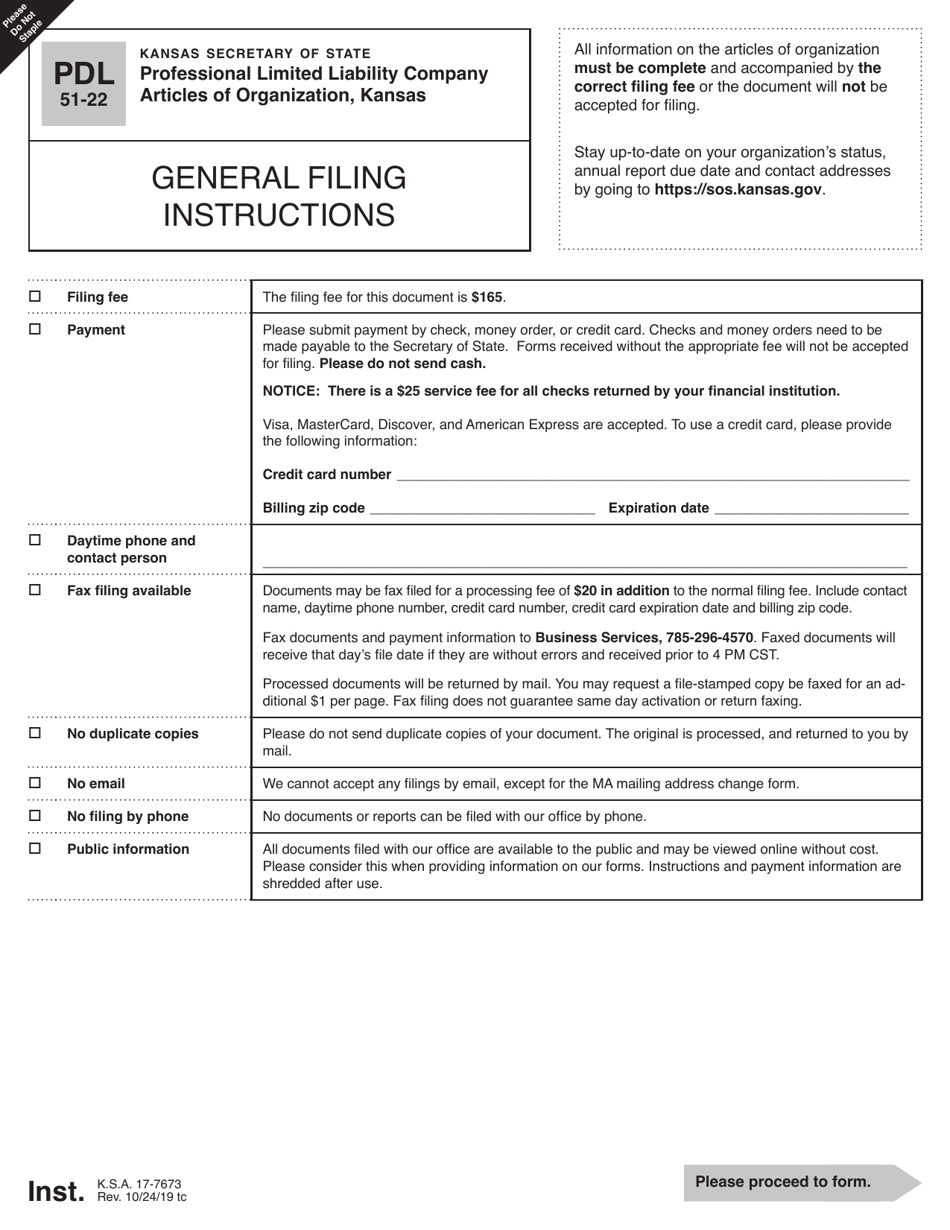Form PDL51-22 Download Fillable PDF or Fill Online Kansas Professional ...