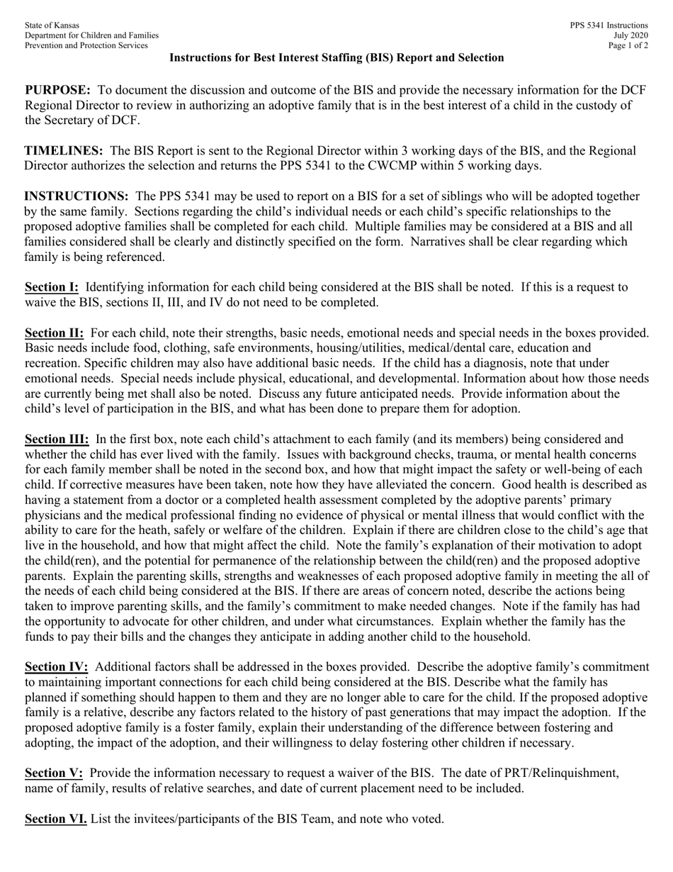 Download Instructions for Form PPS5341 Best Interest Staffing (Bis ...