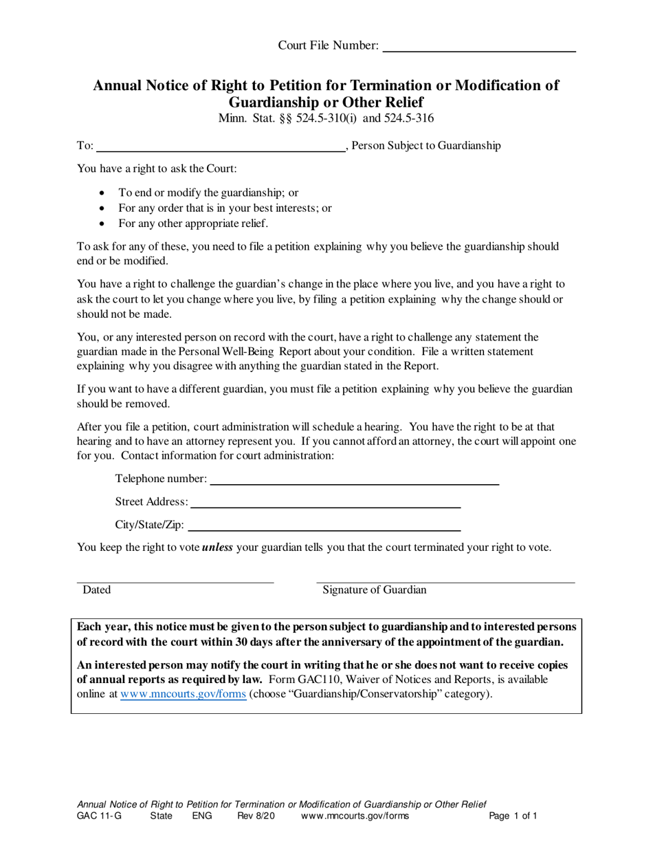 Form GAC11-G - Fill Out, Sign Online and Download Printable PDF ...