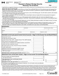 Form T1213(OAS) Download Fillable PDF or Fill Online Request to Reduce ...