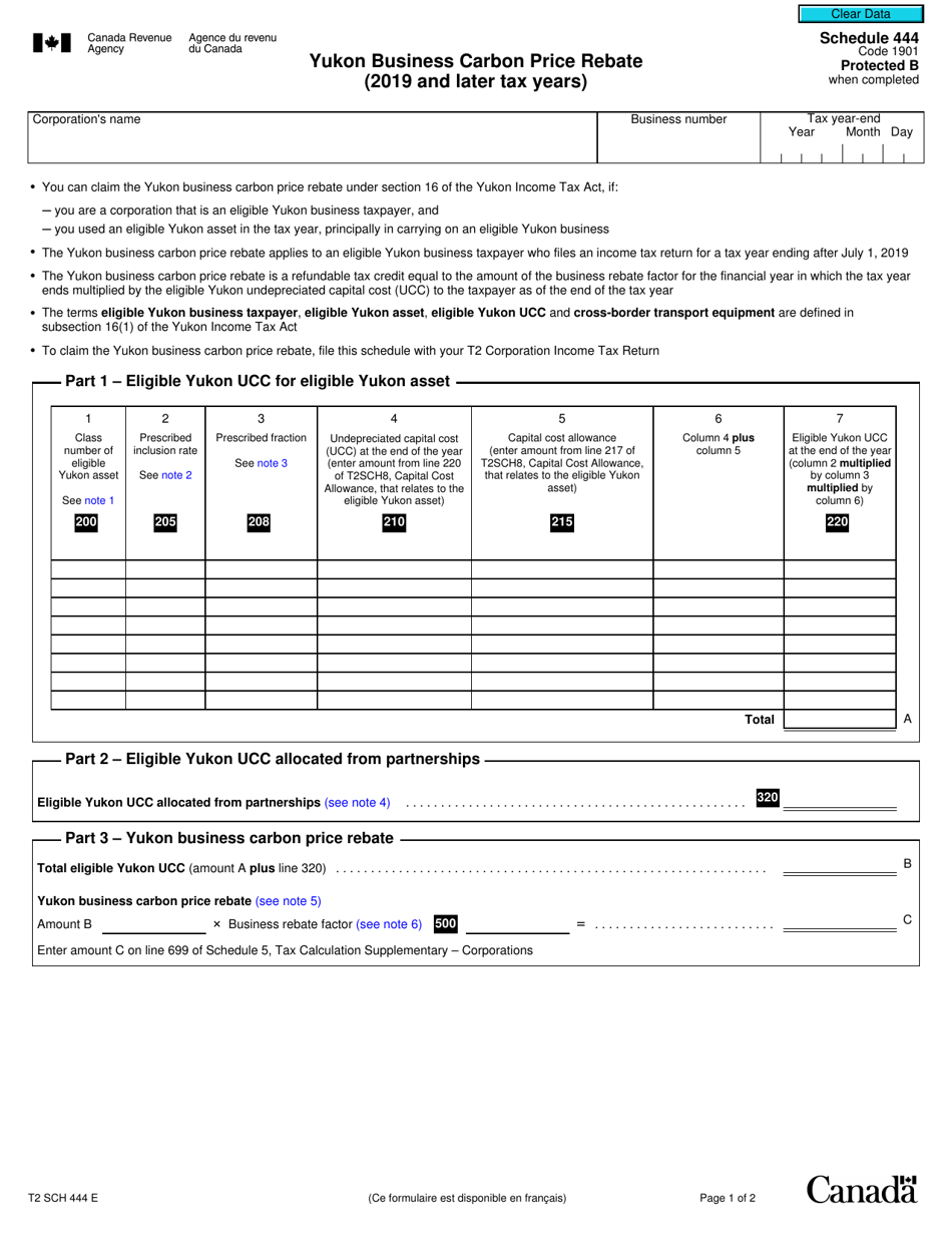 Form T2 Schedule 444 - Fill Out, Sign Online and Download Fillable PDF ...