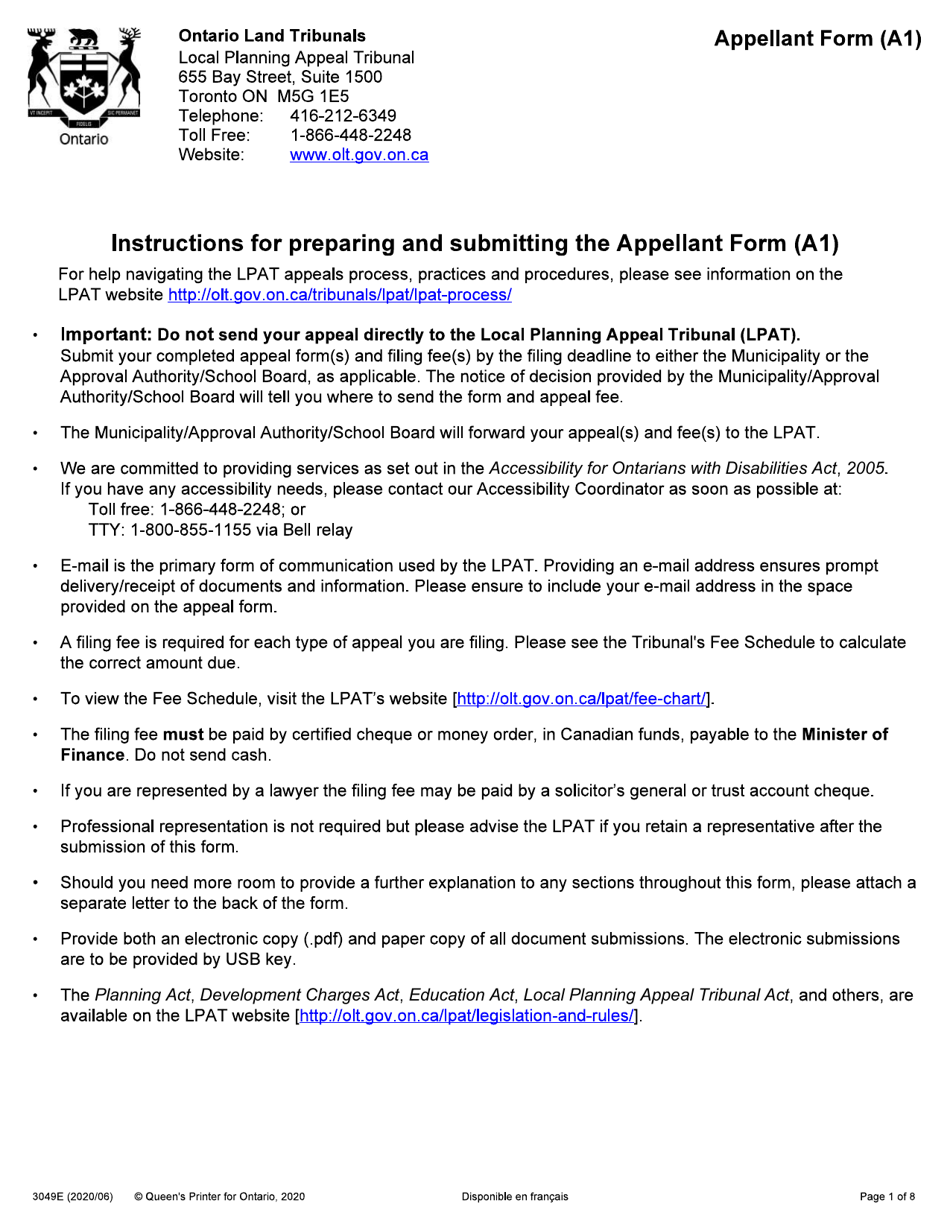 Form 3049E - Fill Out, Sign Online and Download Fillable PDF, Ontario ...