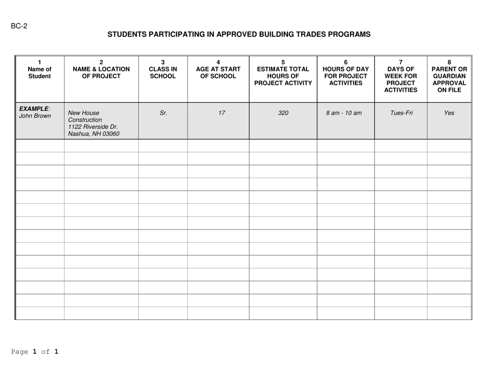 Form BC-2 - Fill Out, Sign Online and Download Printable PDF, New ...
