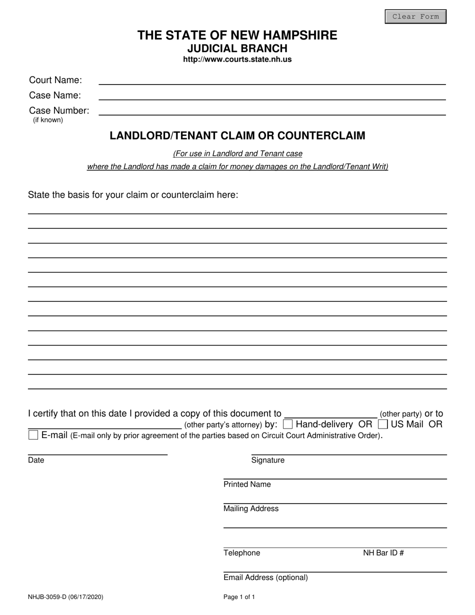 Form NHJB-3059-D - Fill Out, Sign Online and Download Fillable PDF, New ...