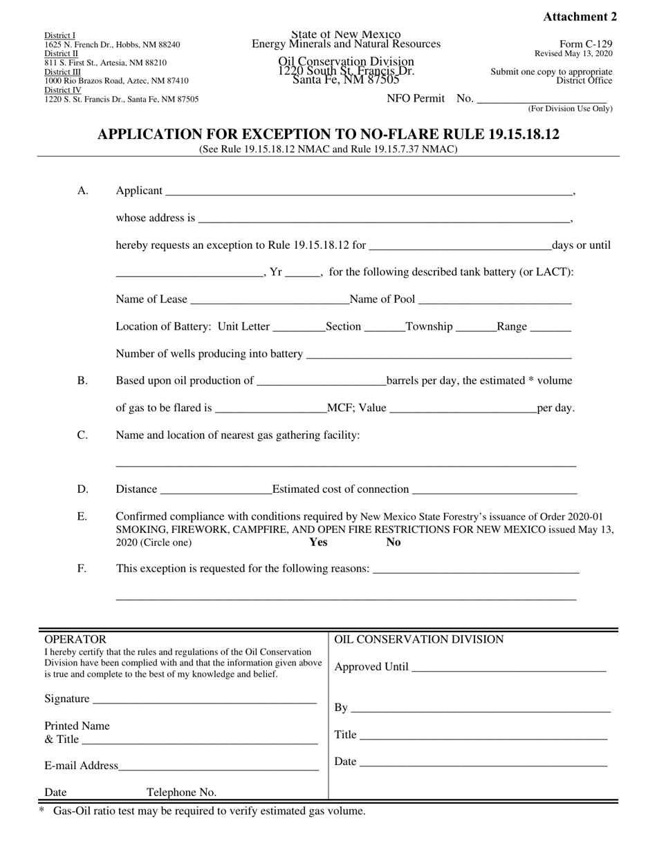 Form C-129 Attachment 2 - Fill Out, Sign Online and Download Printable PDF, New Mexico ...
