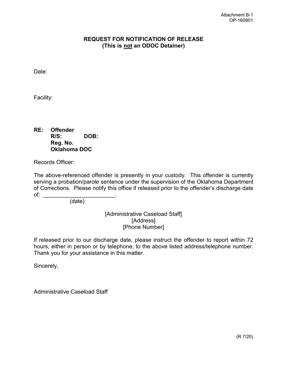 Form OP-160801 Attachment B-1 Download Printable PDF or Fill Online ...