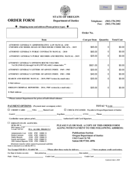 Oregon Order Form Download Fillable PDF 2019 — 2025 | Templateroller