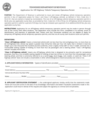 Form RVF-16035 Download Fillable PDF or Fill Online Application for Off ...