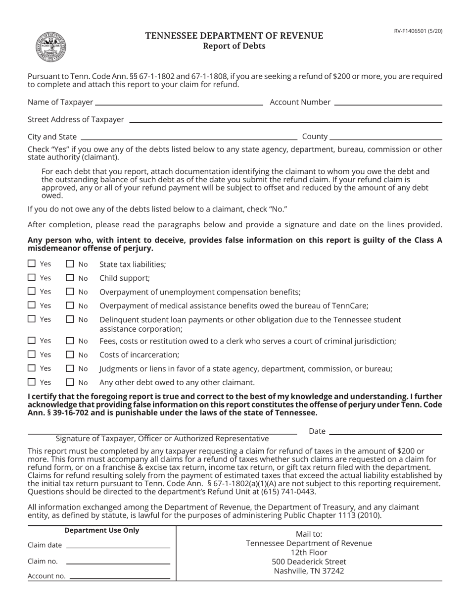Form RV-F1406501 - Fill Out, Sign Online and Download Printable PDF ...