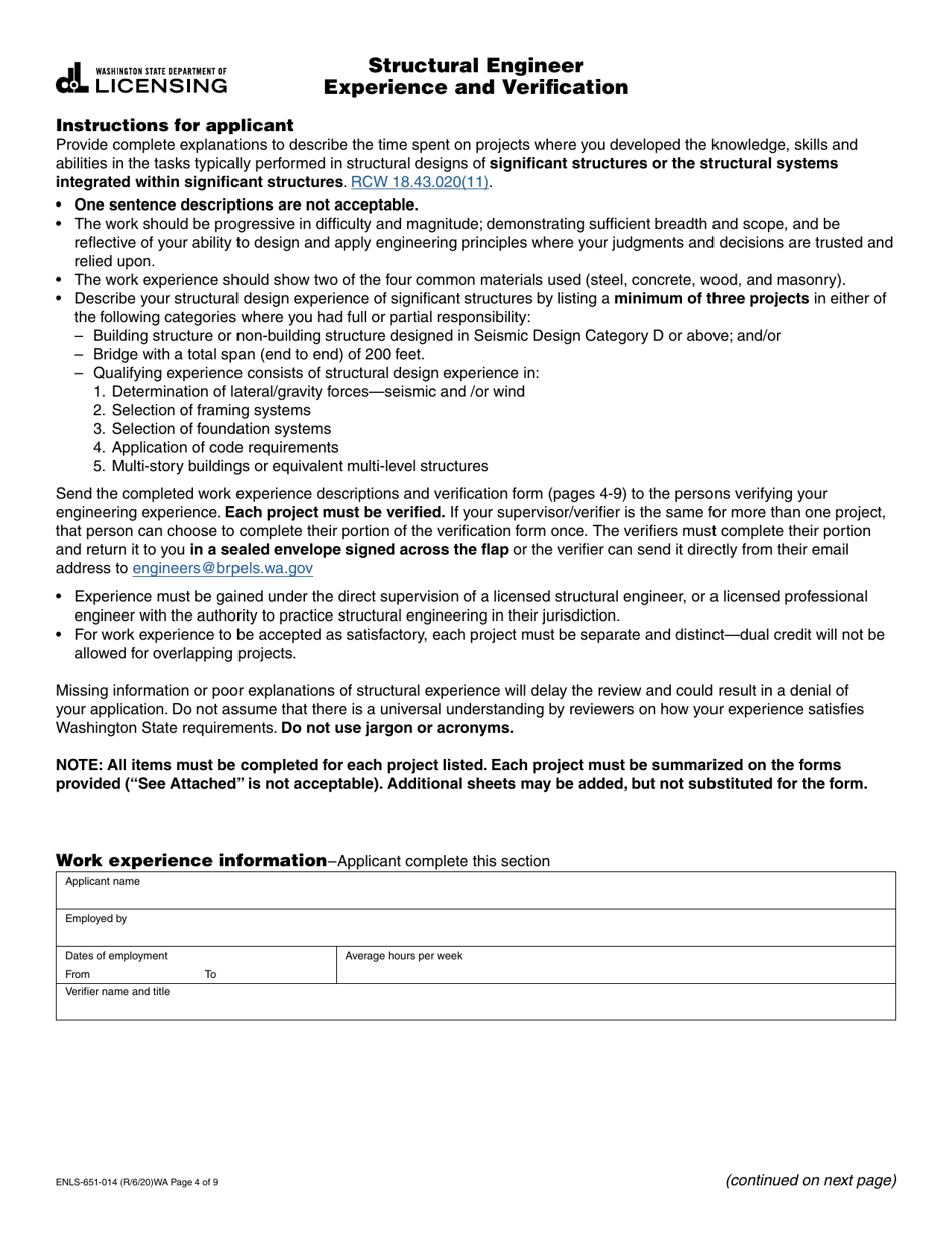 Form ENLS-651-014 Download Fillable PDF or Fill Online Structural ... Form ENLS-651-014 Download Fillable PDF or Fill Online Structural ...
