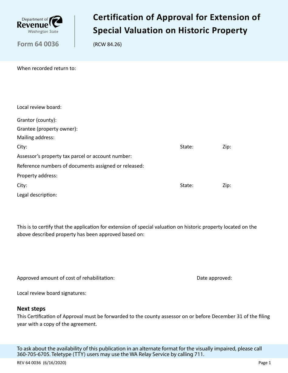 Form REV64 0036 - Fill Out, Sign Online and Download Fillable PDF ...