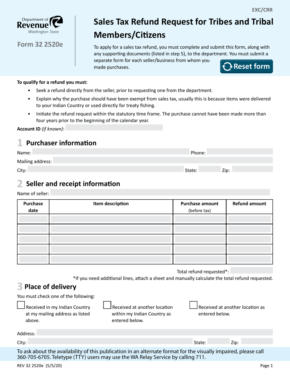 Form 32 2520E Fill Out Sign Online And Download Fillable PDF