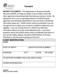 DSHS Form 14-012 - Fill Out, Sign Online and Download Printable PDF ...