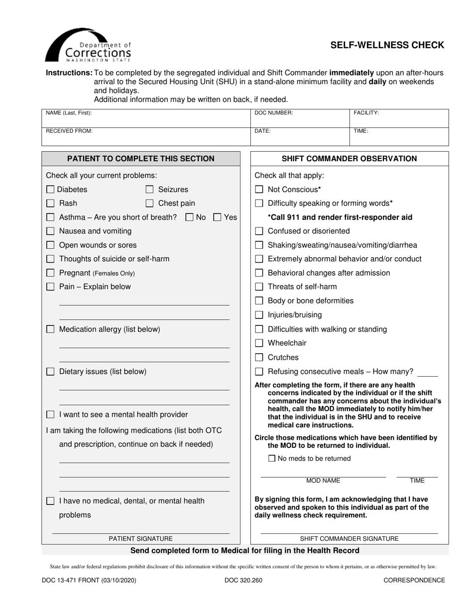 Form DOC13-471 - Fill Out, Sign Online and Download Printable PDF ...