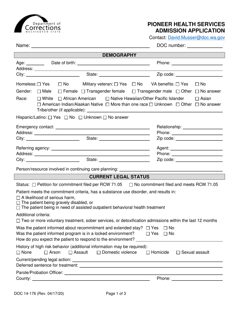 Form DOC14-176 - Fill Out, Sign Online and Download Printable PDF ...